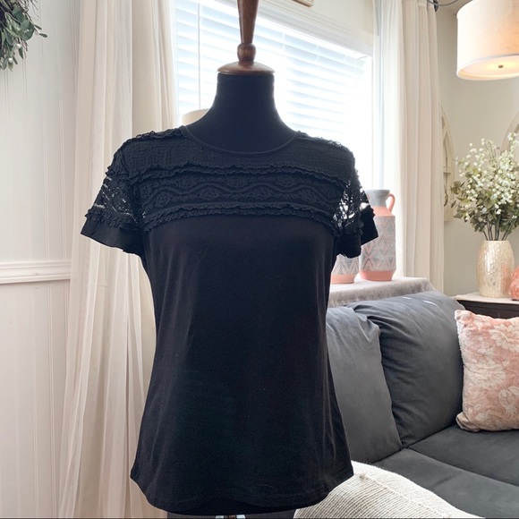 H&M | Tops | Hm Lace Tee L | Poshmark